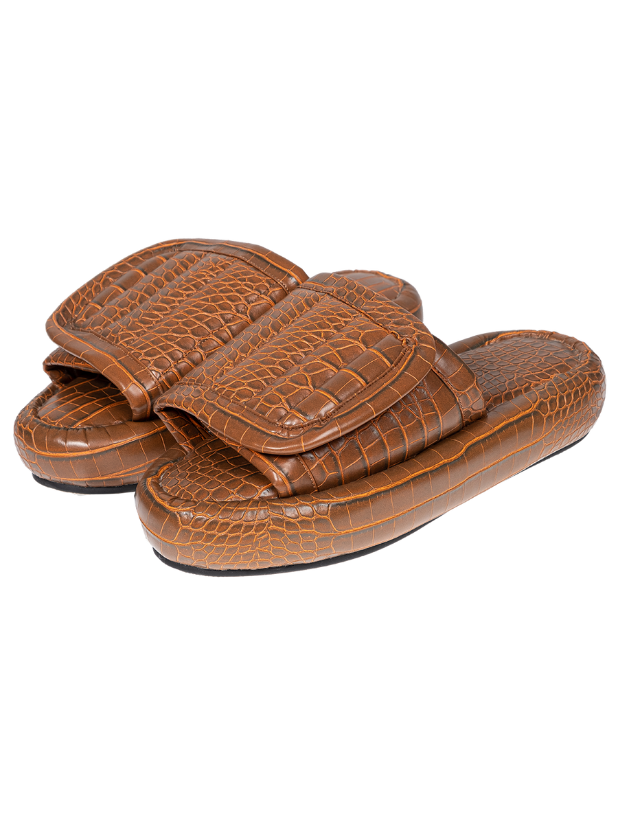 The Faux Leather Slides. – NATASHA ZINKO